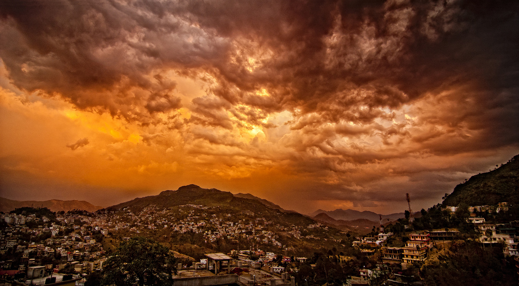 Sunset over Solan, Himachal Pradesh, India photo on Sunsurfer